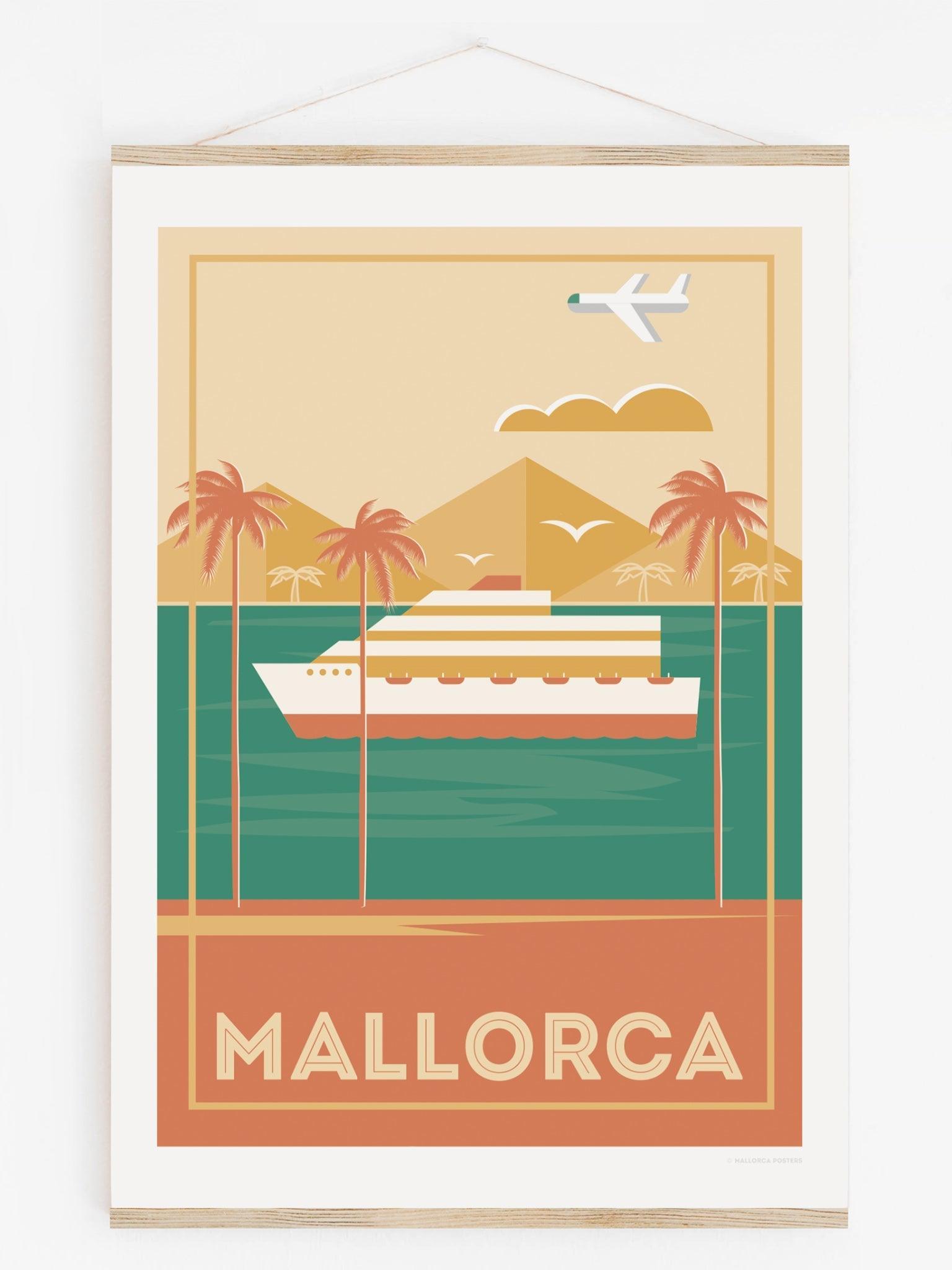 Mallorca Paseo Retro Reisposter Print – Paradise Posters