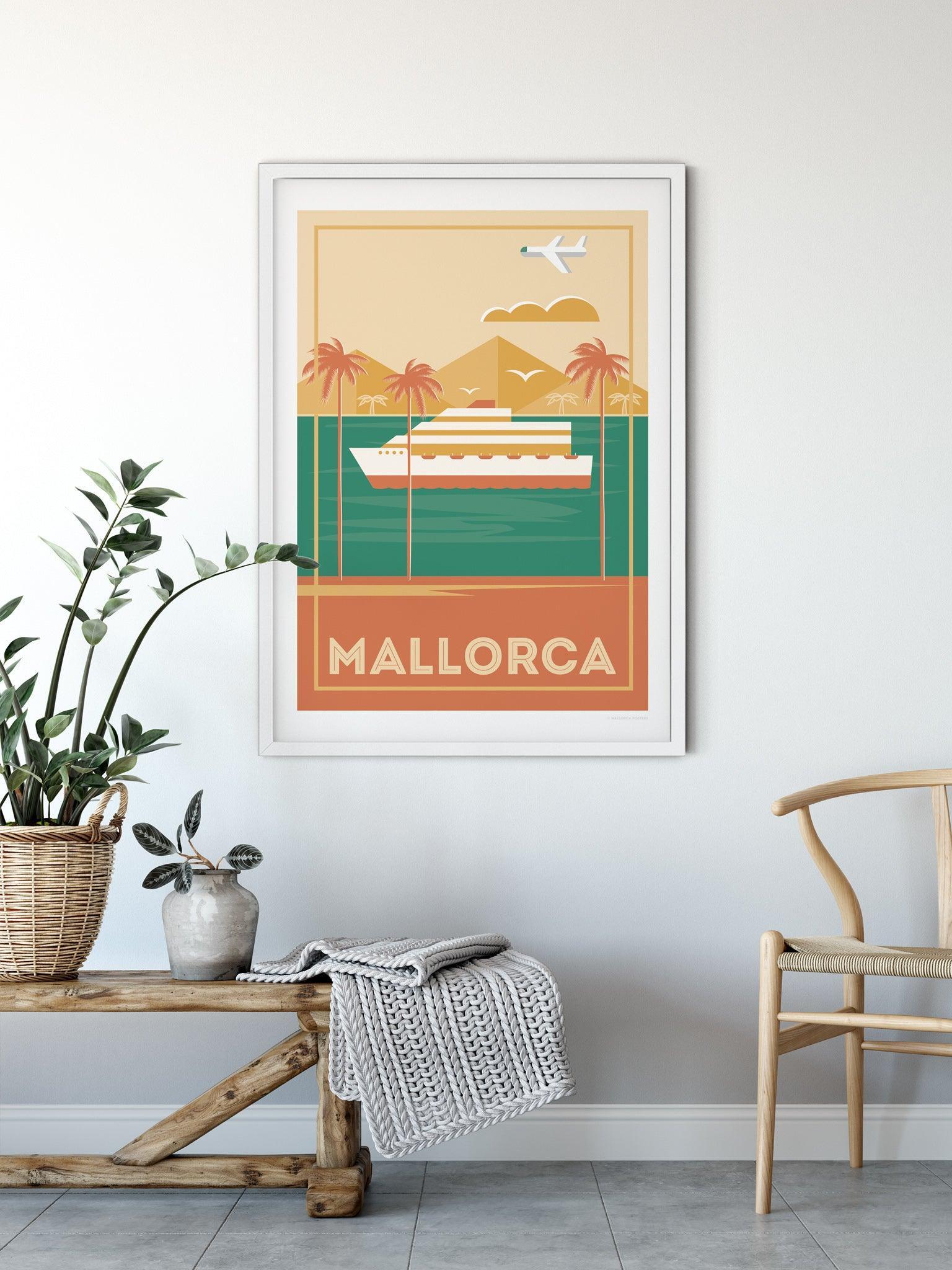 Mallorca Paseo Retro Poster Print – Paradise Posters UK
