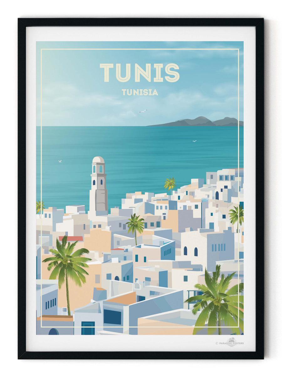 Tunis Tunisia Travel Poster Print – Paradise Posters