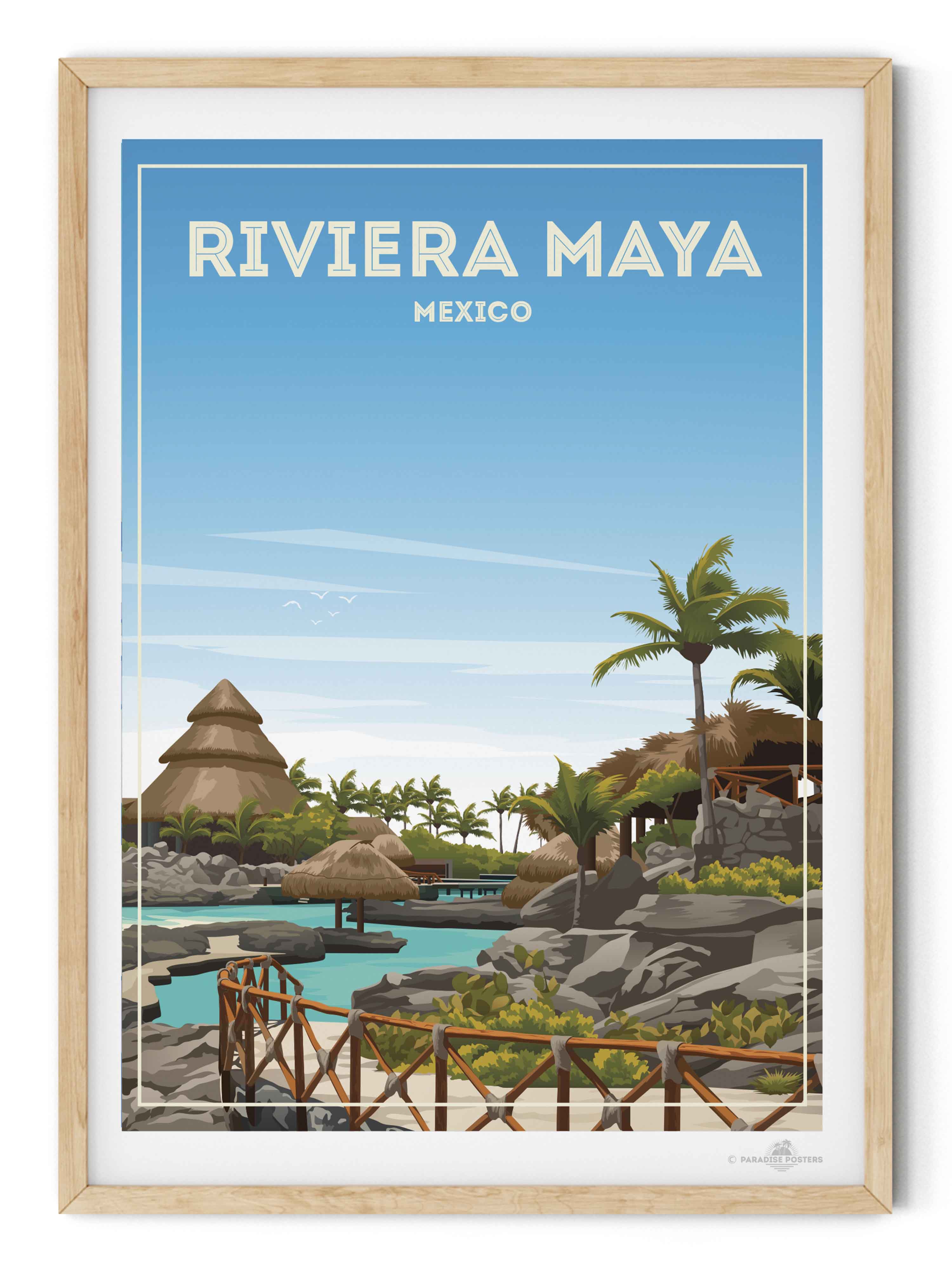Riviera Maya Mexico Travel Poster Print – Paradise Posters