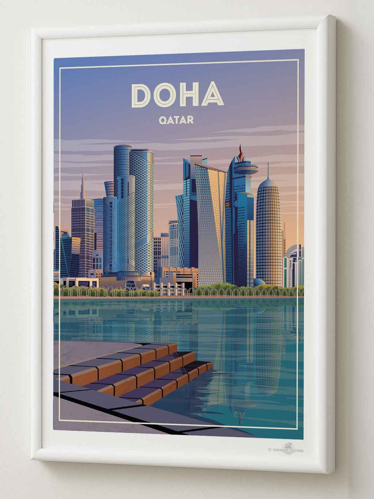 Doha Qatar Travel Poster Print – Paradise Posters