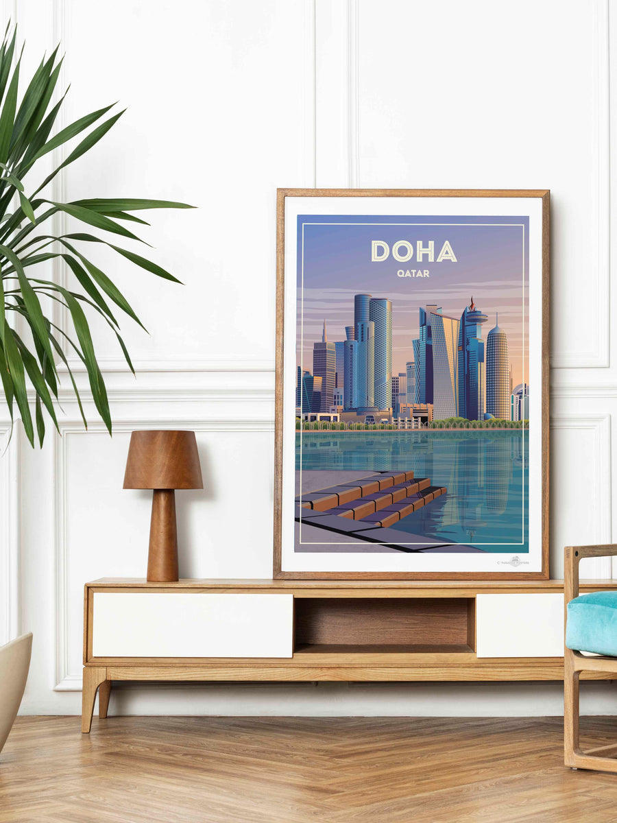 Doha Qatar Travel Poster Print – Paradise Posters