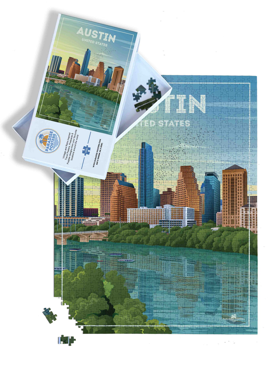 Austin United States Travel Poster Puzzle – Paradise Posters