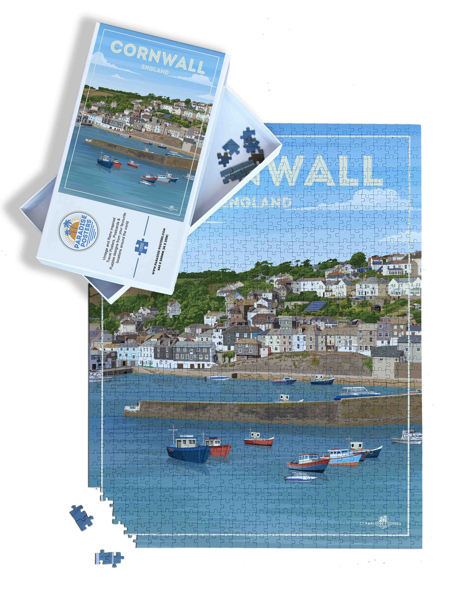 Cornwall England Travel Poster Puzzle – Paradise Posters