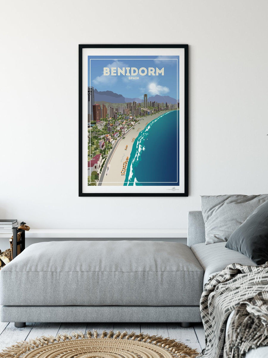 Benidorm Spain poster print | Spanish Beach Posters – Paradise Posters