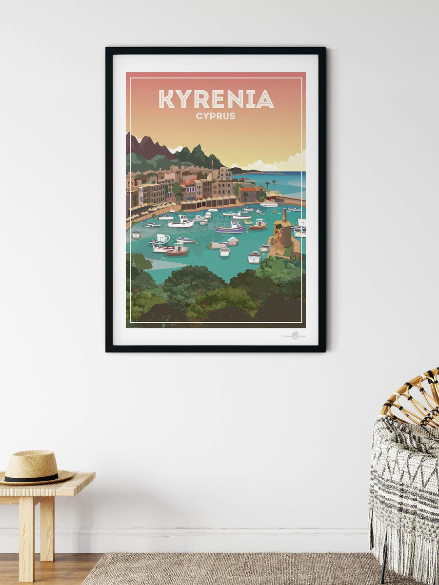Kyrenia Cyprus Travel Poster Print – Paradise Posters